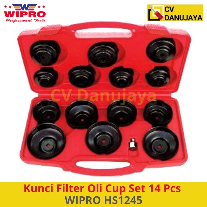 Jual Kunci Oli Mangkok Cup Type Oil Filter Wrench Set 14 Pcs WIPRO ...