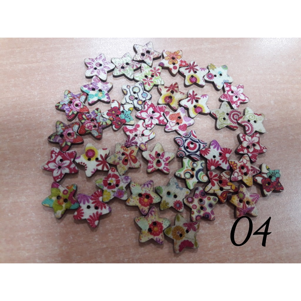 Jual Kancing Motif ( Star, Bunga ) | Shopee Indonesia