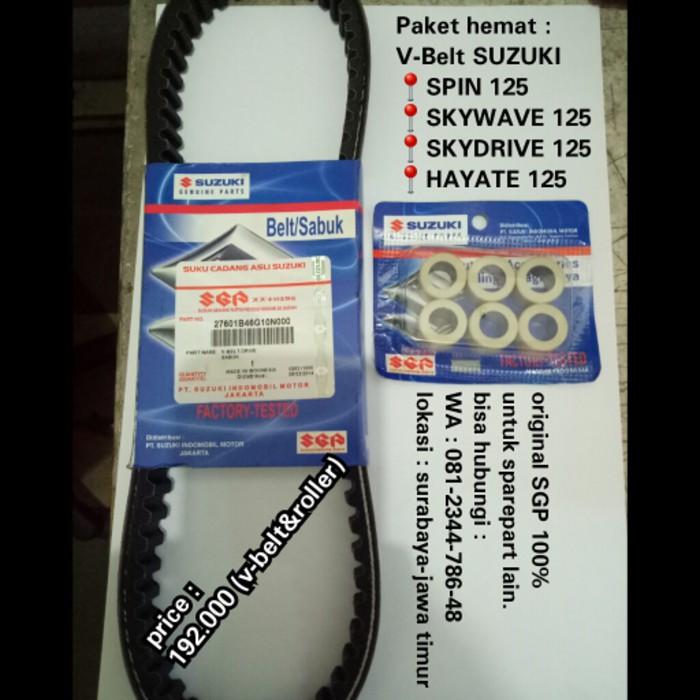Jual V-BELT DAN ROLLER SUZUKI MATIC 125 (SPIN, SKYWAVE, HAYATE ...