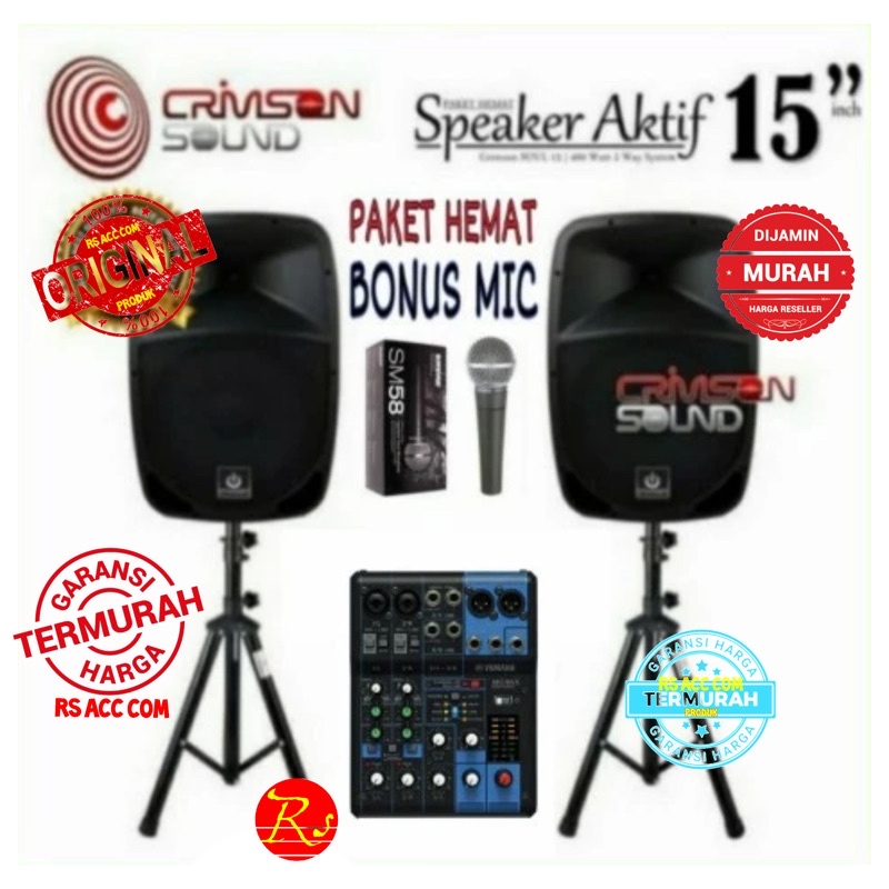 Jual Paket Sound System Indoor Outdoor 15 Inch Plus Mixer Yamaha 6 Ch ...