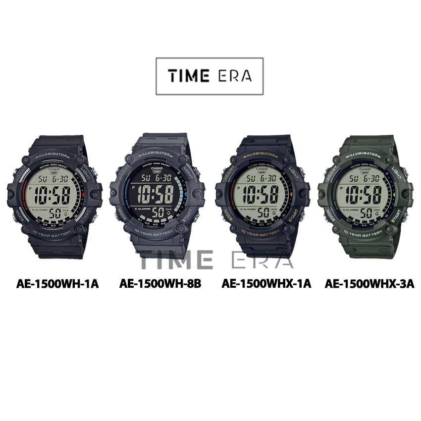Jual Casio Original AE1500WH AE-1500WH-8B 1A / AE-1500WHX-1A 3A Jam Tangan Pria Digital Karet ...