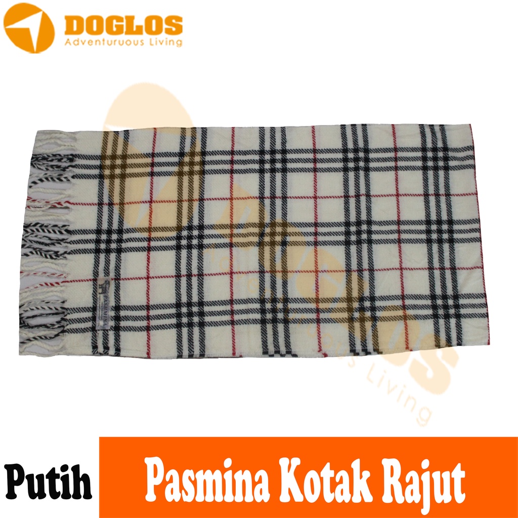 Jual Pasmina Motif Kotak Kotak Garis Halus Putih/Syal/Scraf | Shopee ...