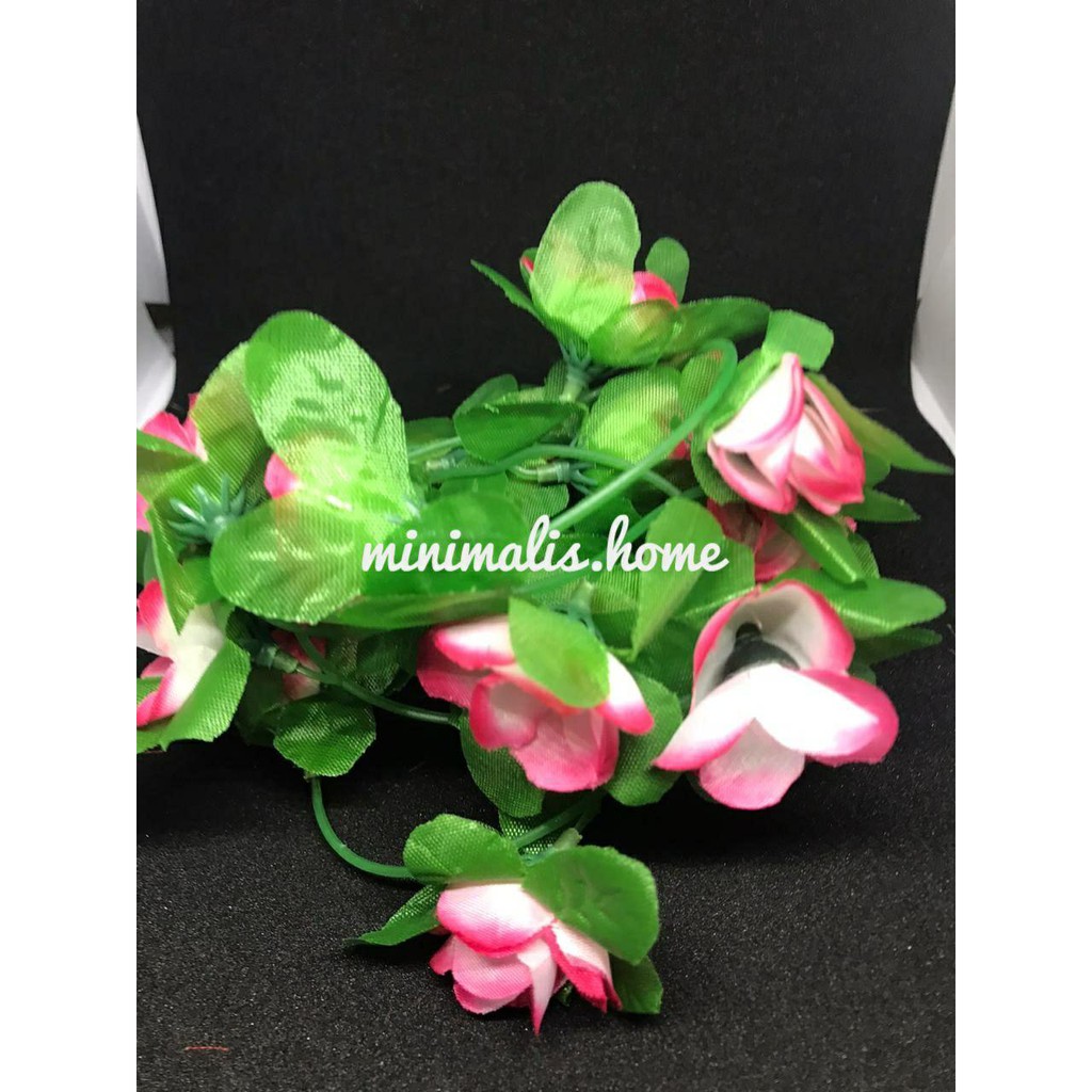 Jual Bunga Rambat Palsu Bunga Juntai Plastik Daun Imitasi Mawar Rose ...