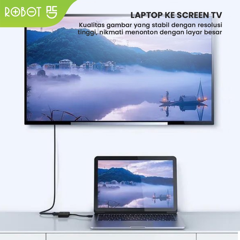 Jual ROBOT Adapter Konektor HDMI TO VGA Kualitas Resolusi HD Resolusi ...