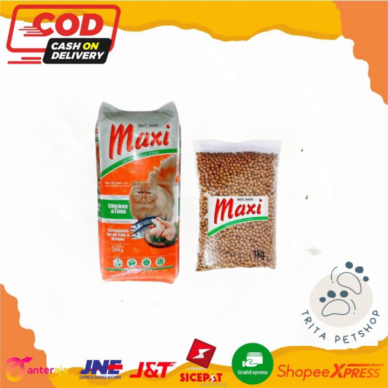Jual MAXI CAT FOOD | Repack | Maxi Chicken & Tuna | Dry Cat Food | Maxi ...