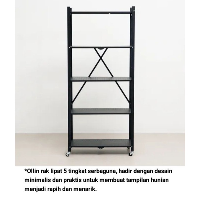 Jual informa - ollin rak besi lipat 5 tingkat - hitam (rak susun/rak ...