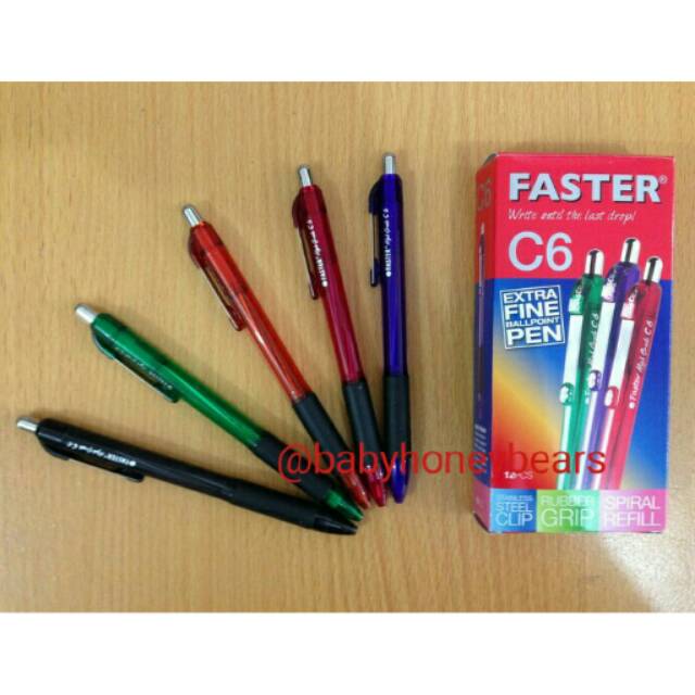Jual Pulpen Faster C6 0.5mm Extra Fine Tinta Hitam Harga Per Lusin 12 ...
