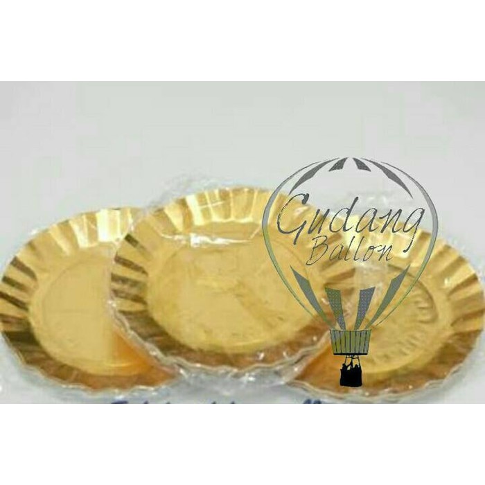 Jual Piring Kue Ulang Tahun / Paper Plate Gold / Piring Kertas | Shopee Indonesia