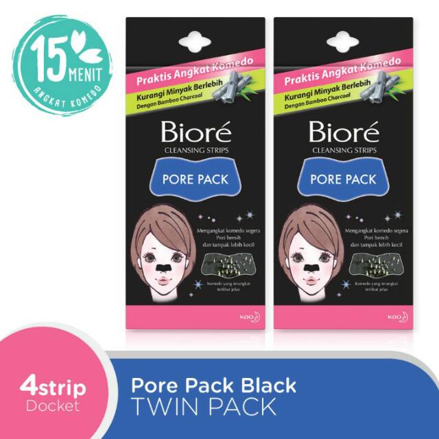 Jual Biore Pore Pack Black 4S Twin Pack | Shopee Indonesia