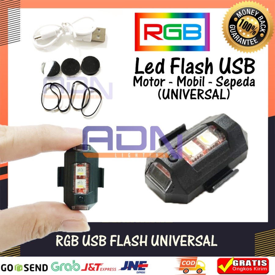Jual LAMPU LED FLASH KEDIP RGB KOLONG MOTOR 2 SMD RGBW 26 MODE USB ADN ...
