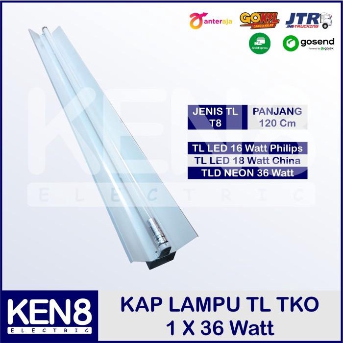 Jual Kap Lampu TL TKO 1 x 36 Watt | 1 x 16 Watt LED | Shopee Indonesia