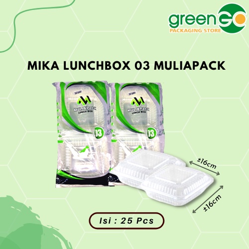 Jual MIKA LUNCHBOX 03 MULIAPACK ISI 25 PCS MIKA PLASTIK KOTAK MAKAN ...