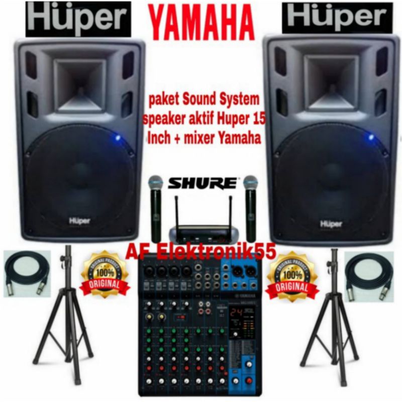 Jual Paket Sound System Speaker Huper 15 Inch + Mixer Yamaha Original ...