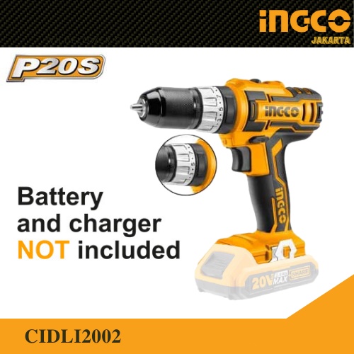 Jual BOR BATERAI IMPACT DRILL 20V UNIT ONLY MESIN BOR CORDLESS INGCO ...