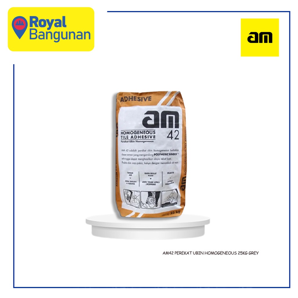 Jual Semen AM42 perekat ubin homogeneous 25kg grey | Shopee Indonesia