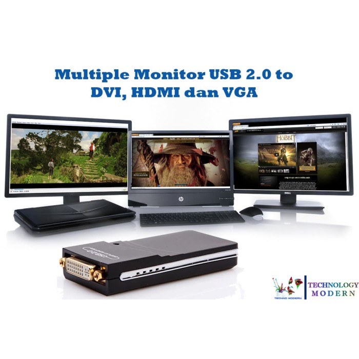Jual USB 2.0 to VGA/DVI/HDMI Video Graphic Adapter Multi Monitor ...
