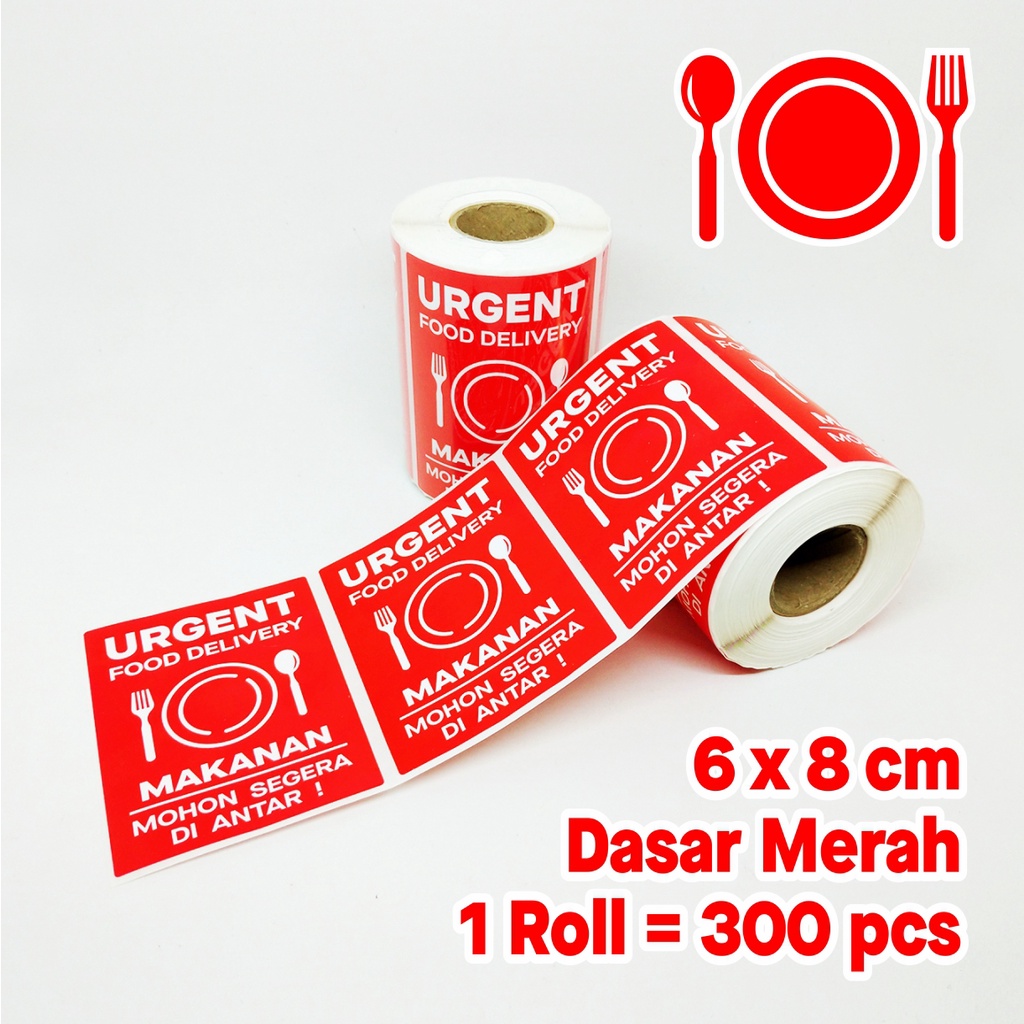 Jual Stiker Label Urgent Food Delivery Online Shop Sticker Pengiriman ...