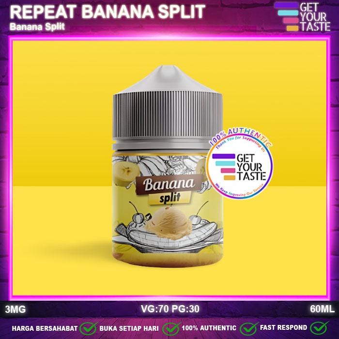 Jual Liquid Repeat Juice Series Banana Split 60ML by Repeat Juice ...