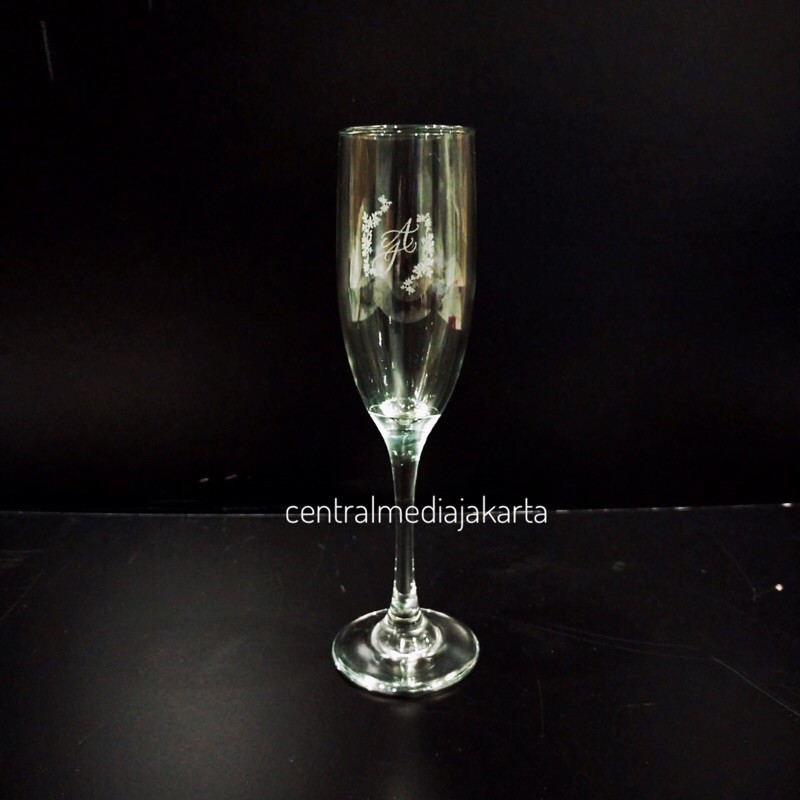 Jual Gelas Champagne Grafir Custom Nama Logo Engraved Glass | Shopee ...