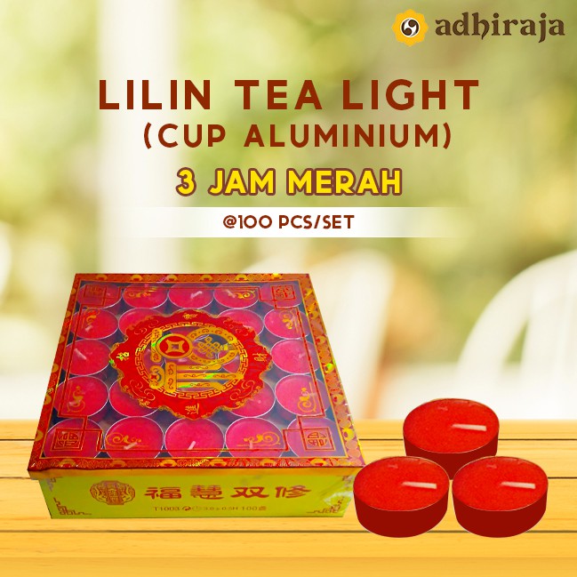 Jual Lilin Tea Light (Cup Aluminium) 3 Jam merah @100 pcs/set | Shopee ...