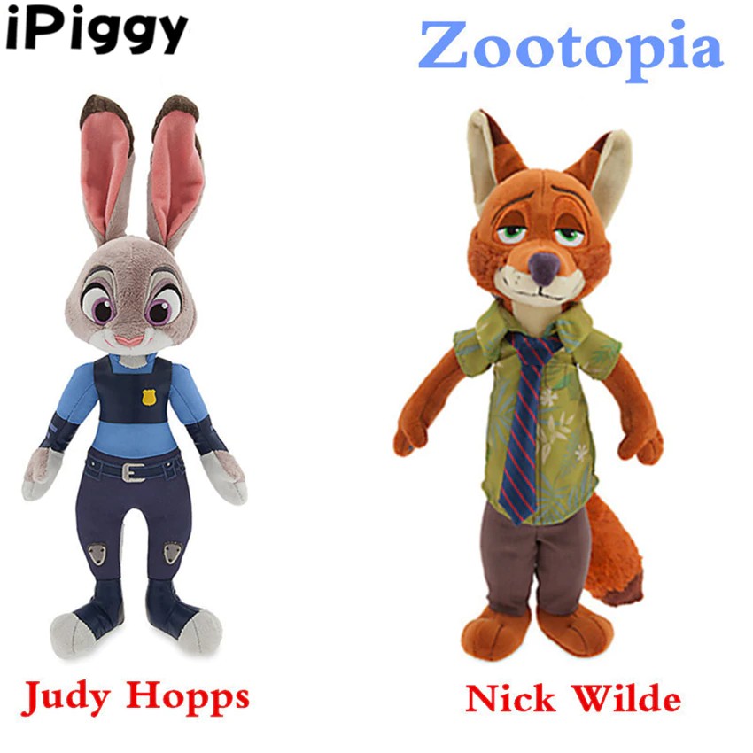 Jual 23CM Zootopia Fox Nick Wilde Bunny Judy Hopps Plush Doll Movie ...