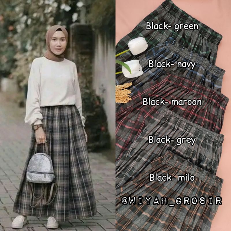 Jual COD ROK TARTAN PLISKET / ROK TARTAN JUMBO KOREAN STYLE / ROK ...