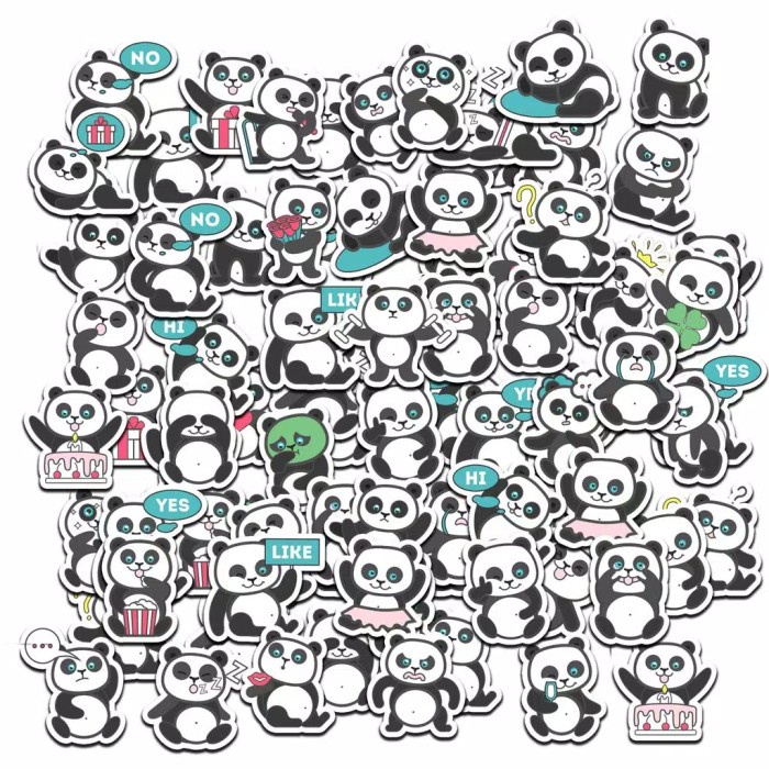 Jual LPS STICKER PANDA 84 PCS STICKER TUMBLR STIKER KOPER SEPEDA HELM ...