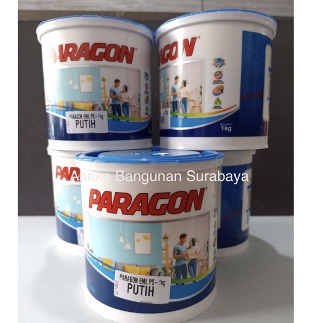 Jual Cat tembok Paragon Putih 1kg Cat interior dinding tembok plafond ...