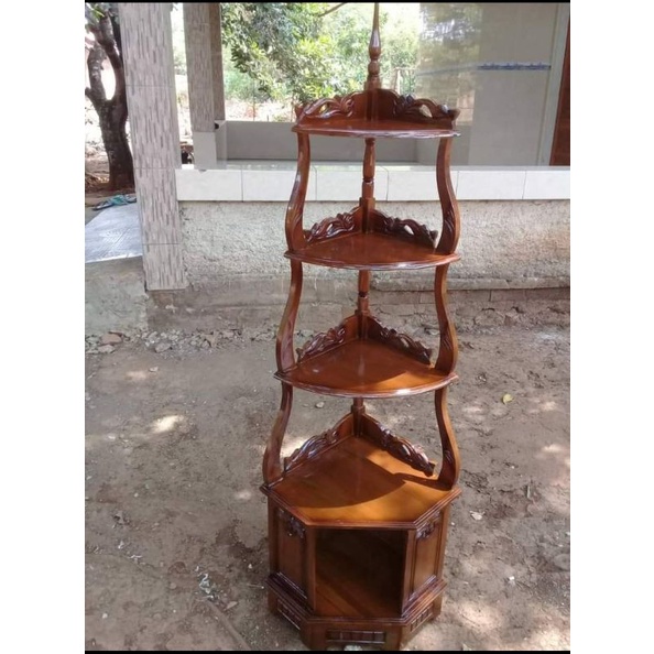 Jual Rak Sudut Pojok Pajangan Minimalis Ukiran Kayu Jati Jepara ...