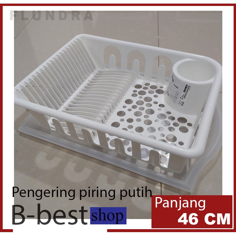 Jual Rak Pengering piring putih 46x36x12 cm/ Tempat peniris piring ...