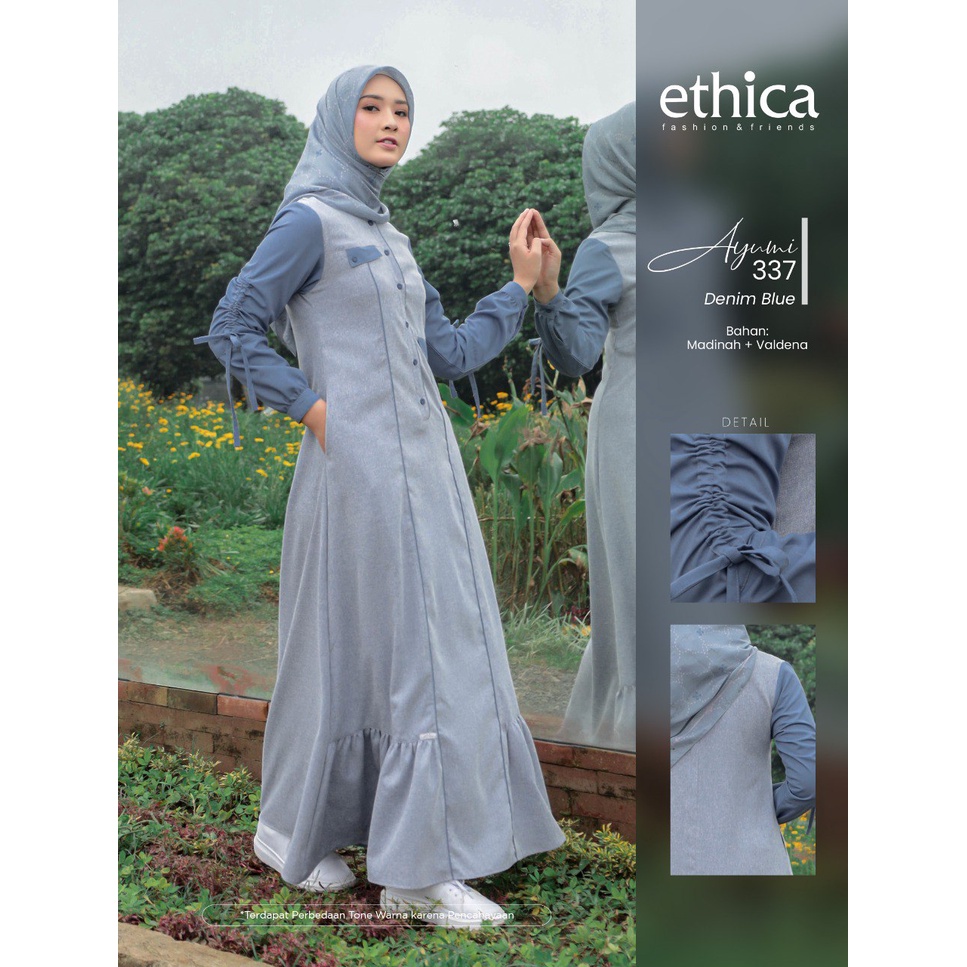 Jual [COD] GAMIS TERBARU ETHICA AYUMI 337 || MAROON, DENIM BLUE ...
