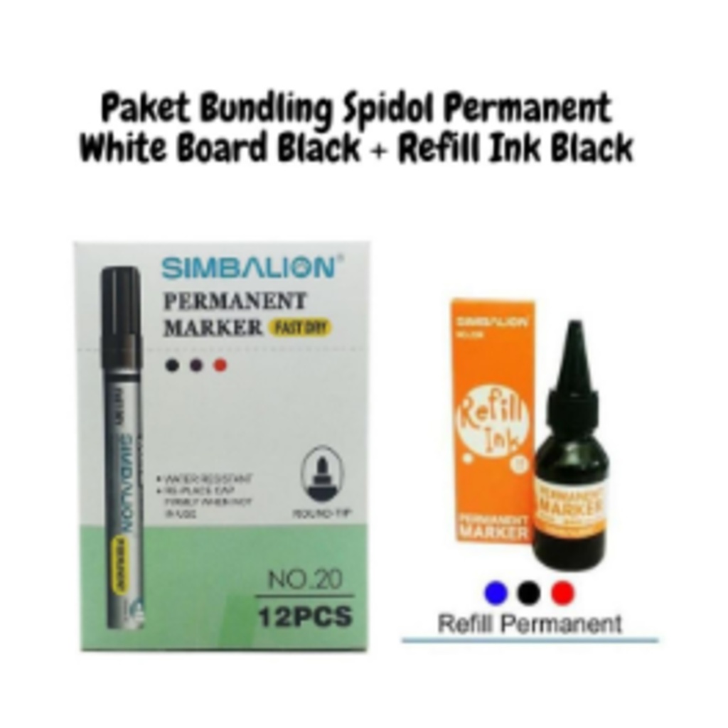 Jual PAKET BUNDLING SPIDOL PERMANENT WHITEBOARD + REFIL INK | Shopee ...