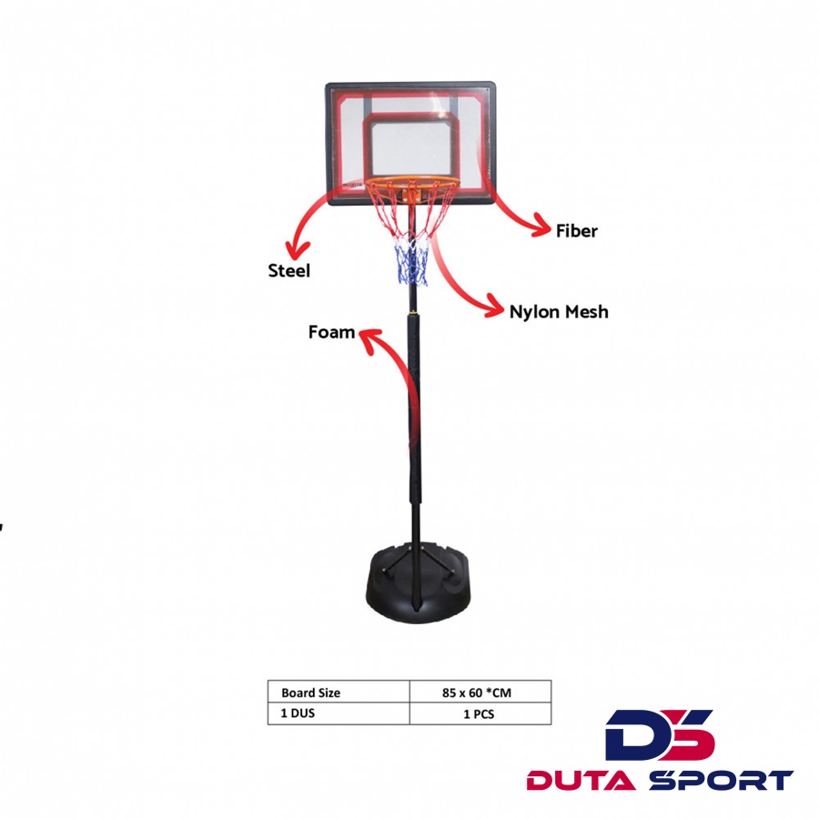 Jual Papan Ring Basket Fiber Portable Board Stand 85x60 cm BOUNCE ...
