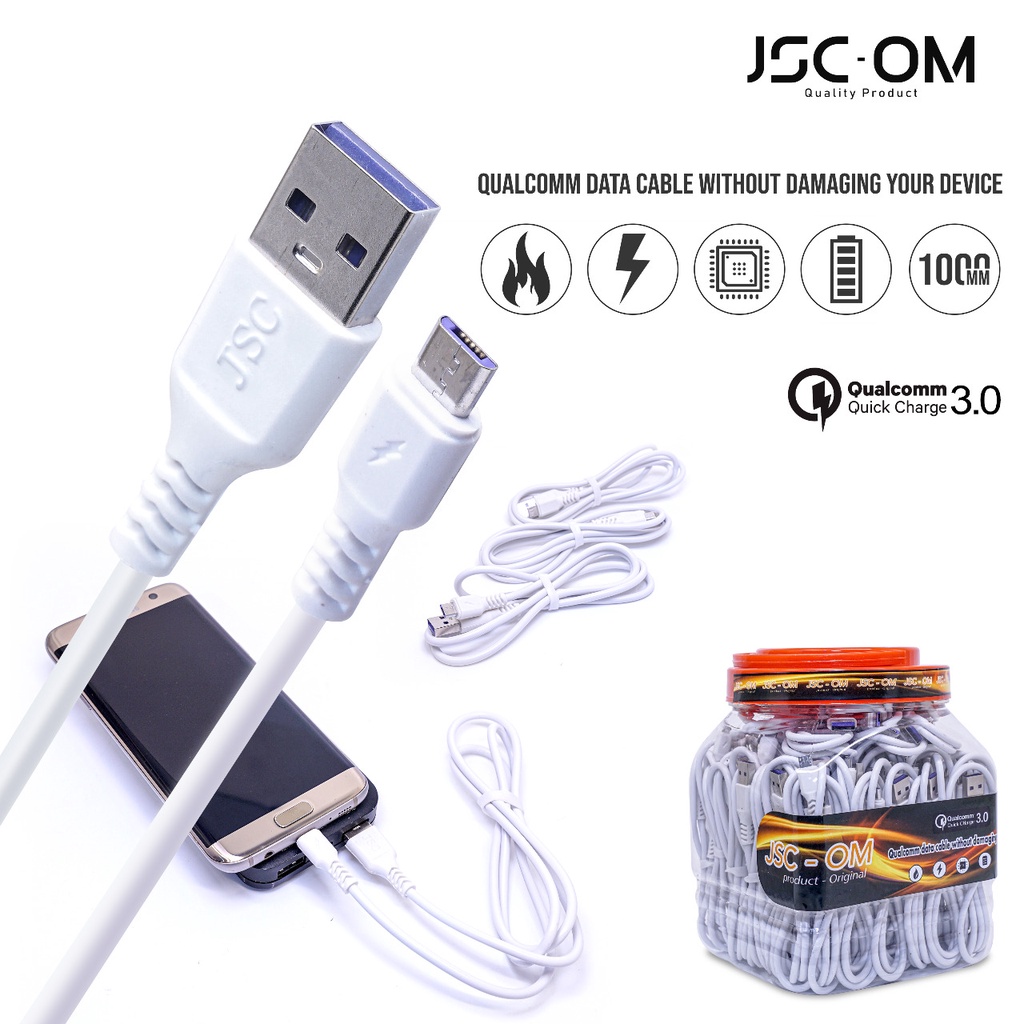 Jual KABEL CHARGER MICRO AUTHENTIC USB JSC PUTIH PER PCS ECERAN ...
