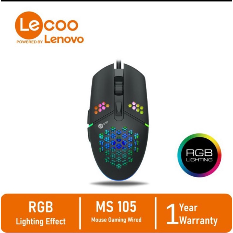 Jual Lecoo by Lenovo Mouse Gaming RGB MS105 Honeycomb wired Optical ...