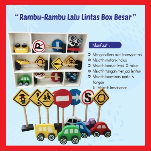 Jual Mainan Edukasi Balok Kayu Alat Peraga Edukasi Anak Tk Paud Rambu ...