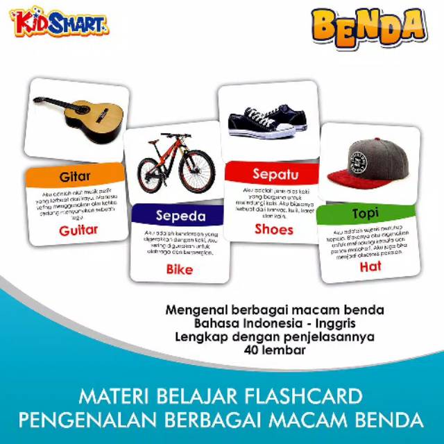 Jual FLASH CARD ANAK | BELAJAR CEPAT MENGENAL BENDA DI SEKITAR - ISI 40 ...