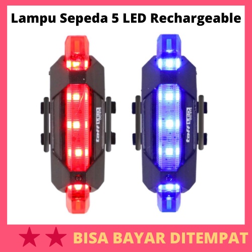 Jual Lampu Sepeda 5 LED Taillight Rechargeable / Lamp Lampu LED ...