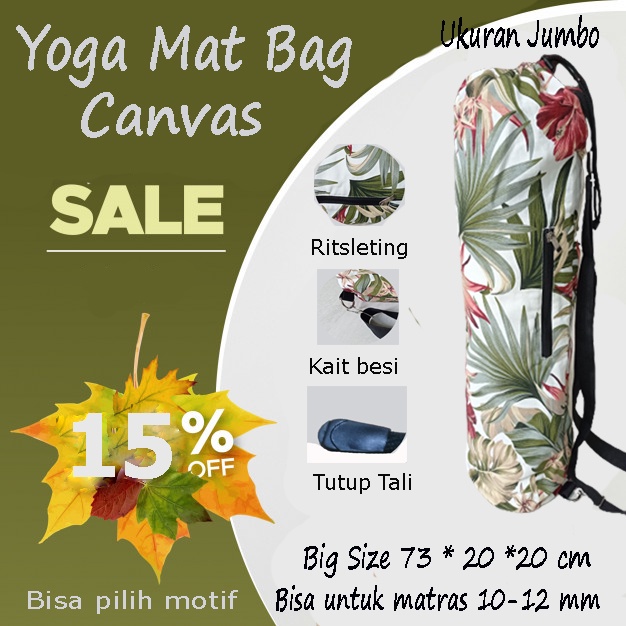 Jual Tas Yoga Canvas /Tas Matras Yoga/Tas Yoga Murah/ Yoga Bag 10-12 mm ...