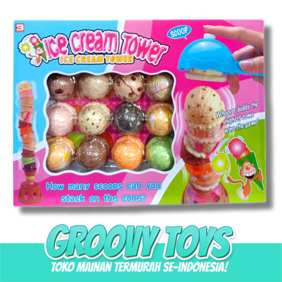 Jual Mainan Anak Ice Cream Tower Stacking Game | Shopee Indonesia
