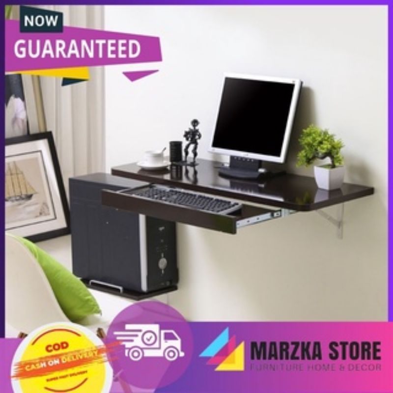 Jual Meja Komputer, Meja Dinding Uk. 70x50 + Tray Keyboard | Shopee ...
