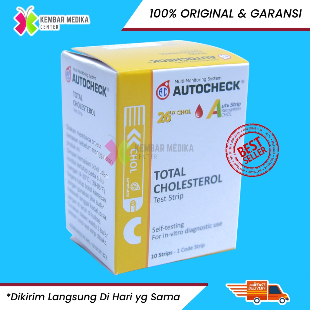 Jual AUTOCHECK COLESTREROL ORIGINAL SEGEL / KOLESTROL 10 STRIP | Shopee ...