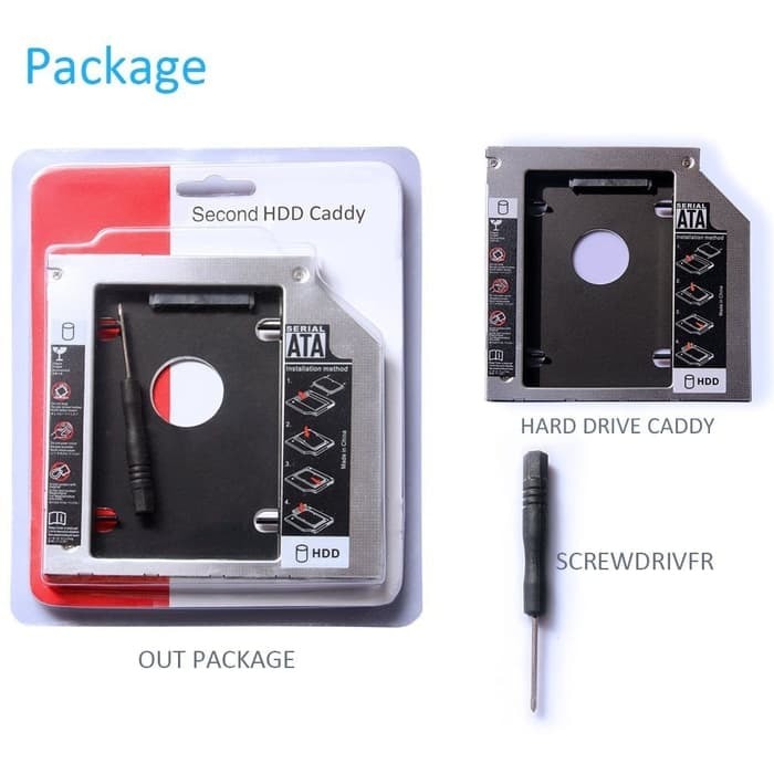 Jual HDD Caddy SATA 3 / Second Hardisk Slot Laptop 9.5mm Baru | Shopee ...