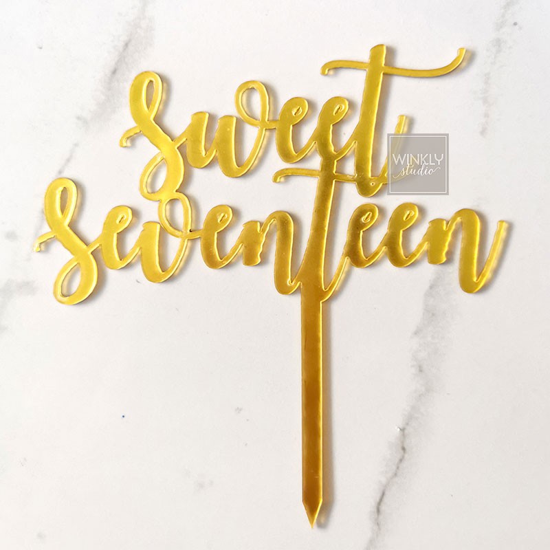 Jual Acrylic Cake Topper Sweet Seventeen / Topper Akrilik Kue Ulang ...