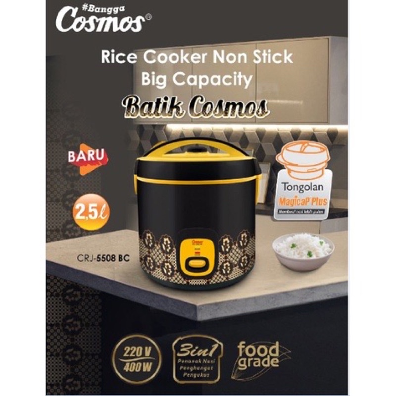Jual magic com cosmos 2,5 liter rice cooker cosmos jumbo pemanas cosmos ...