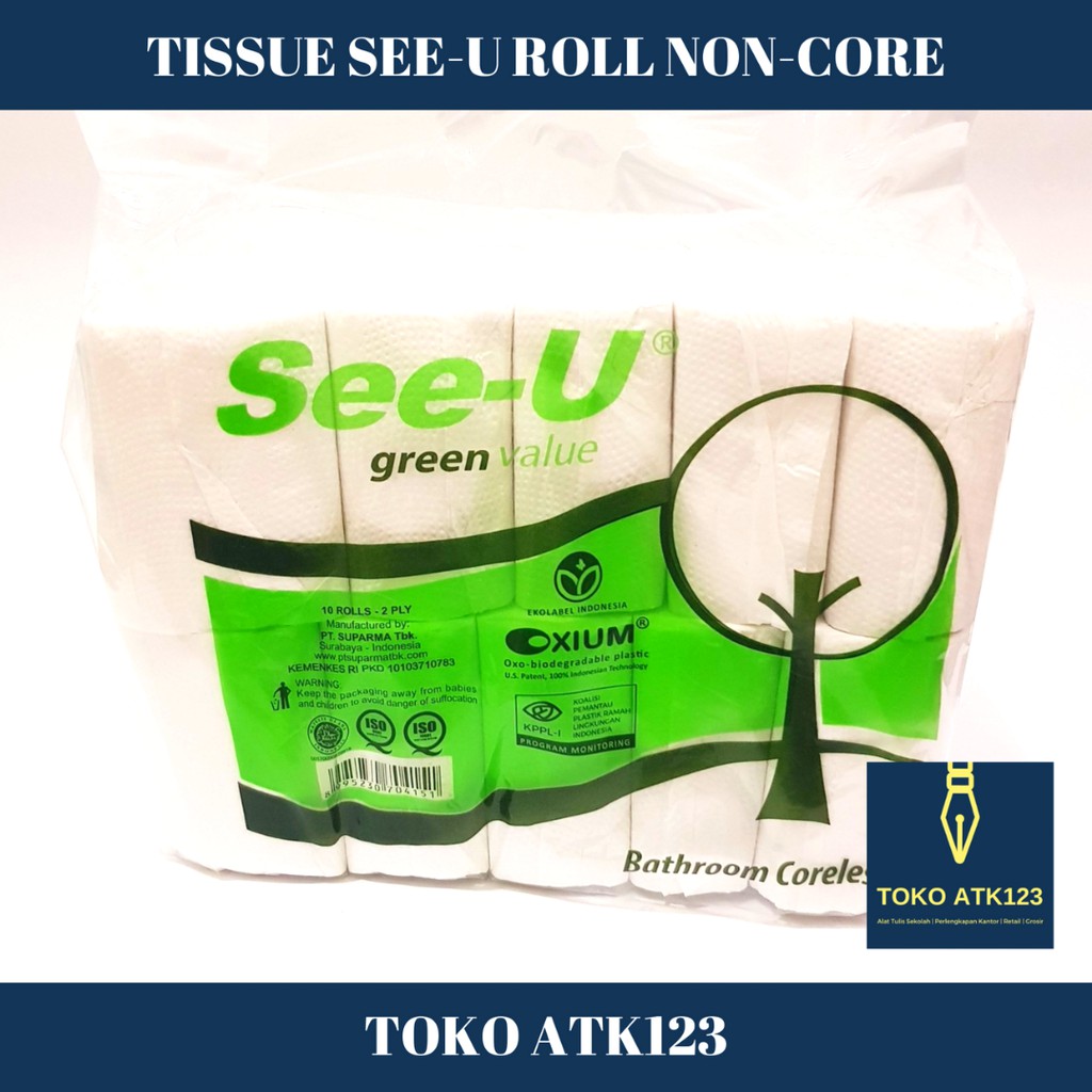 Jual Tissue Facial / Tisu Wajah See-U Roll Non-Core Isi 10 Roll ...