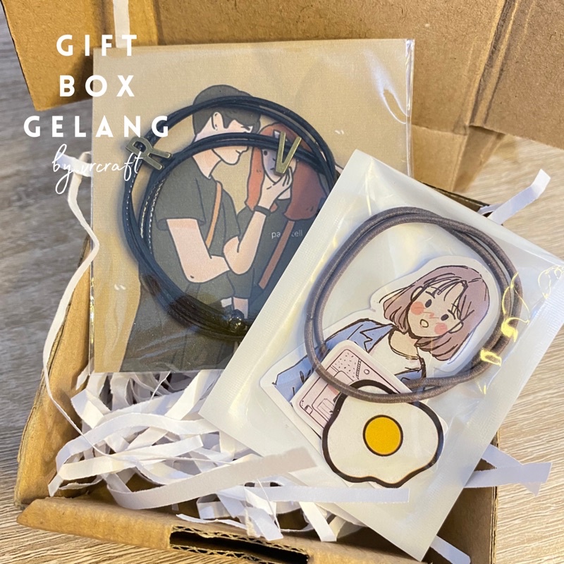 Jual BEST SELLER !!! GIFT BOX GELANG ISI 2PCS FREE GIFT [[ INISIAL ...