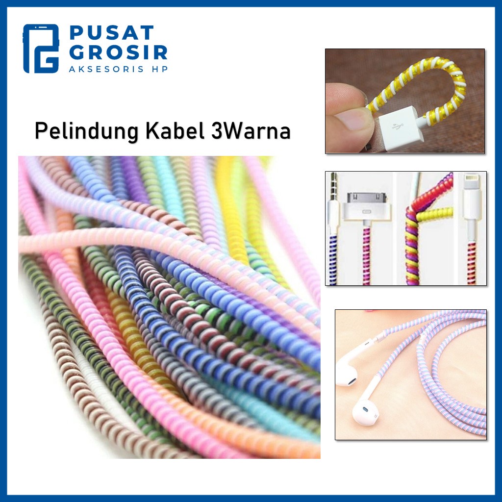 Jual Pelindung Kabel Charger 3warna cable protector casan headset ...