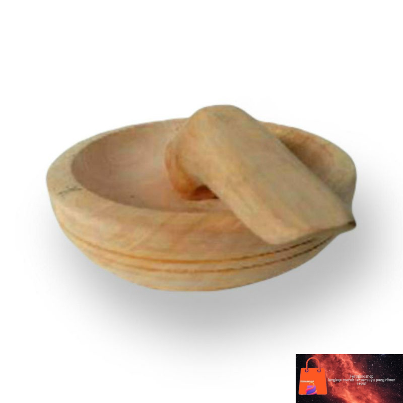 Jual (15)Cobek kayu/ulekan kayu/coet kayu ukuran 15 cm | Shopee Indonesia