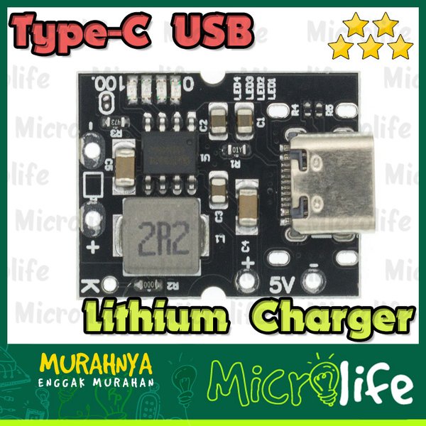 Jual Type-C USB 5V 2A Step-Up Lithium 18650 Battery Charger Module ...